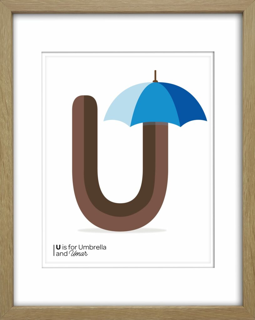 Single Letter U | Custom Print | NZ | BLACKBIRD DESIGN SHOP