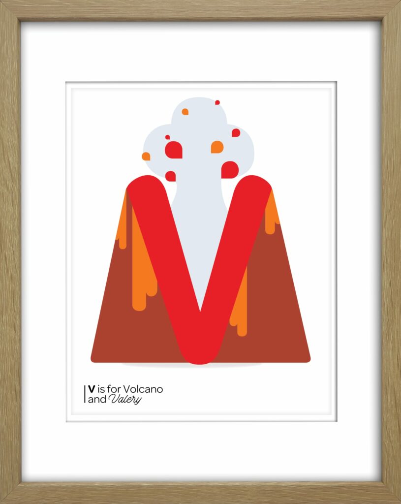 Letter V Art Print | Nursery Decoration | BLACKBIRD DESIGN SHOP