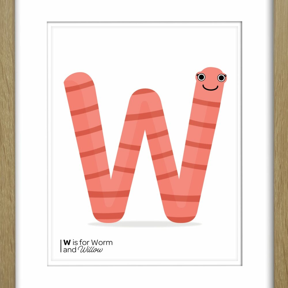 Alphabet Art | Letter W Kids Print | BLACKBIRD DESIGN SHOP